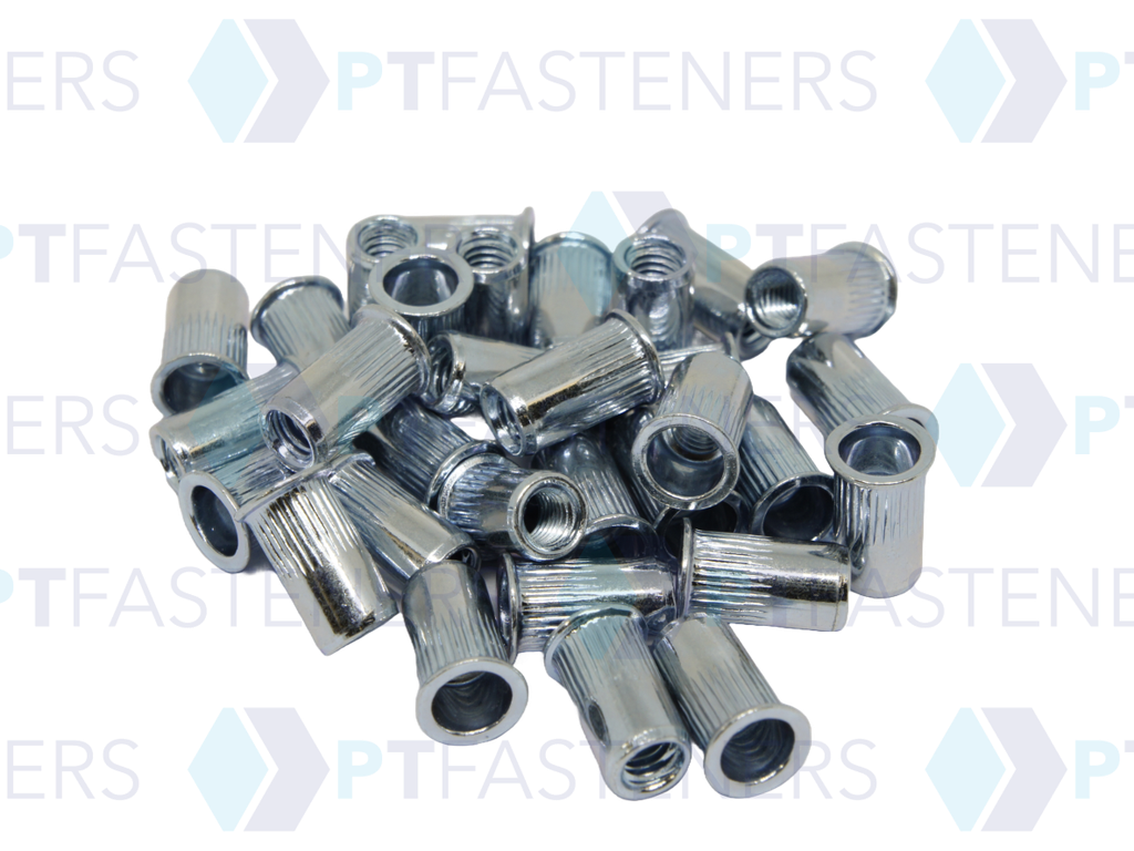 Rivnut / Steel / Reduced Head / Round Body (Knurl) / M4 (100 pcs) | PT ...