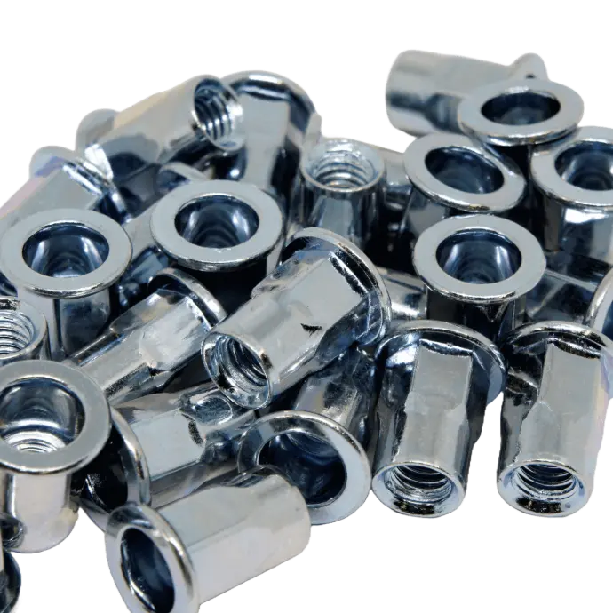 Rivnut , Zinc coated Steel, Large Flange, half Hex